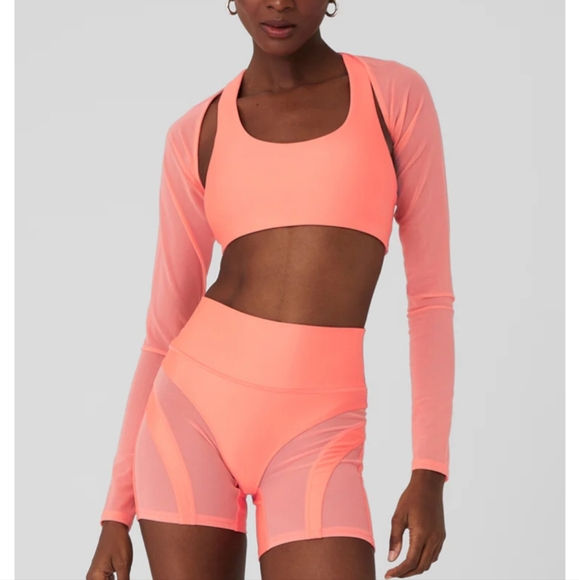 ALO Yoga | Shorts | Alo Yoga High Waisted Heat Wave Mesh Biker Hot ...